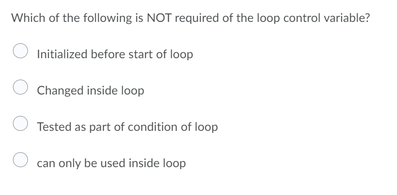 Solved Which of the following is NOT required of the loop | Chegg.com
