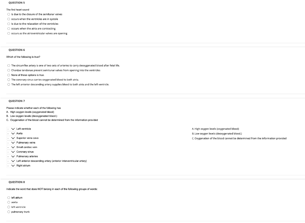 Solved QUESTIONS The first heart sound O is due to the | Chegg.com
