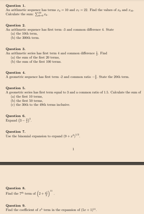 Solved Question 1. An arithmetic sequence has terms 14 = 10 | Chegg.com