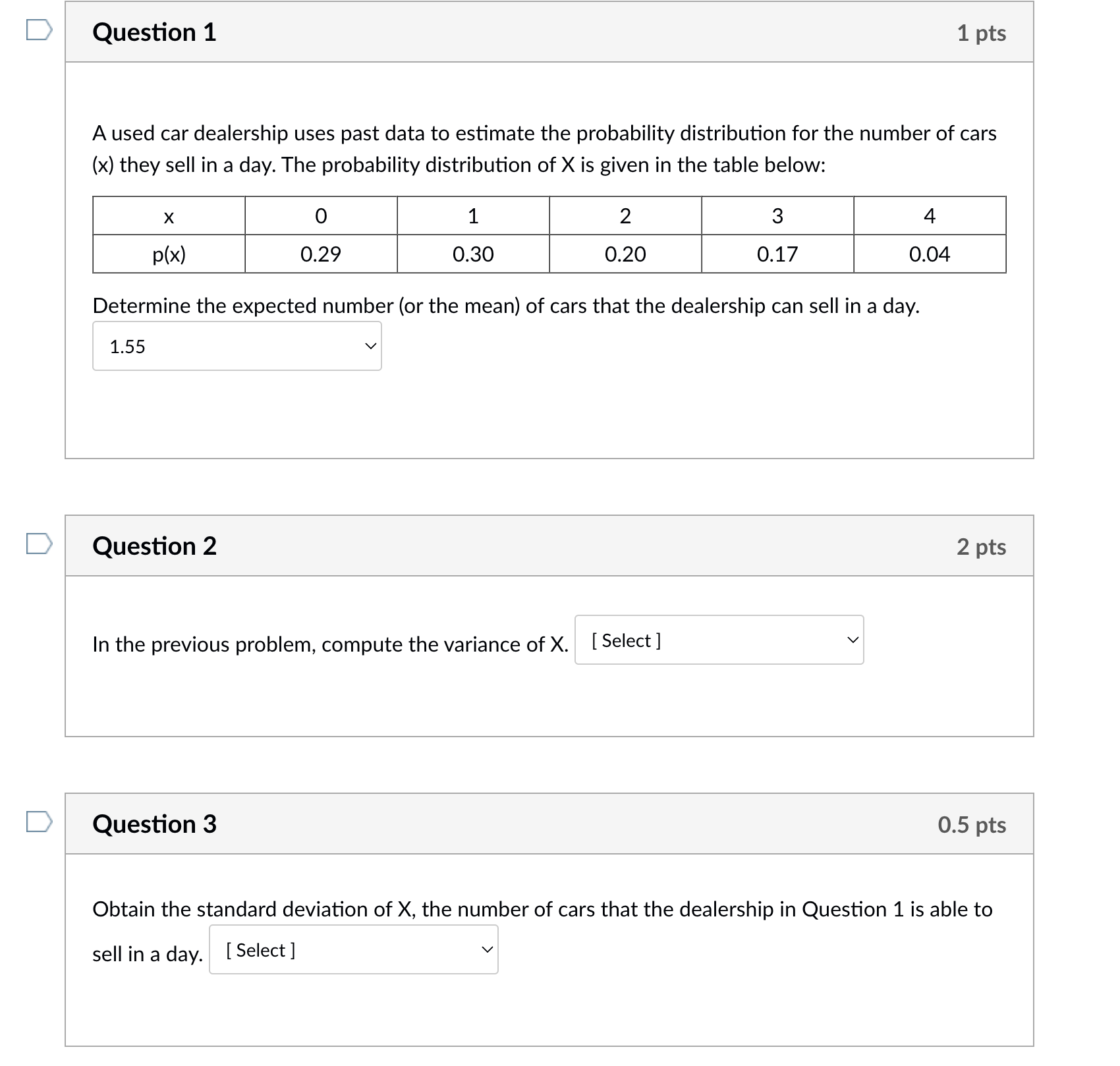 [Solved]: A used car dealership uses past data to estimate