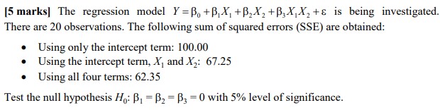 Solved [5 ﻿marks] ﻿The regression model | Chegg.com