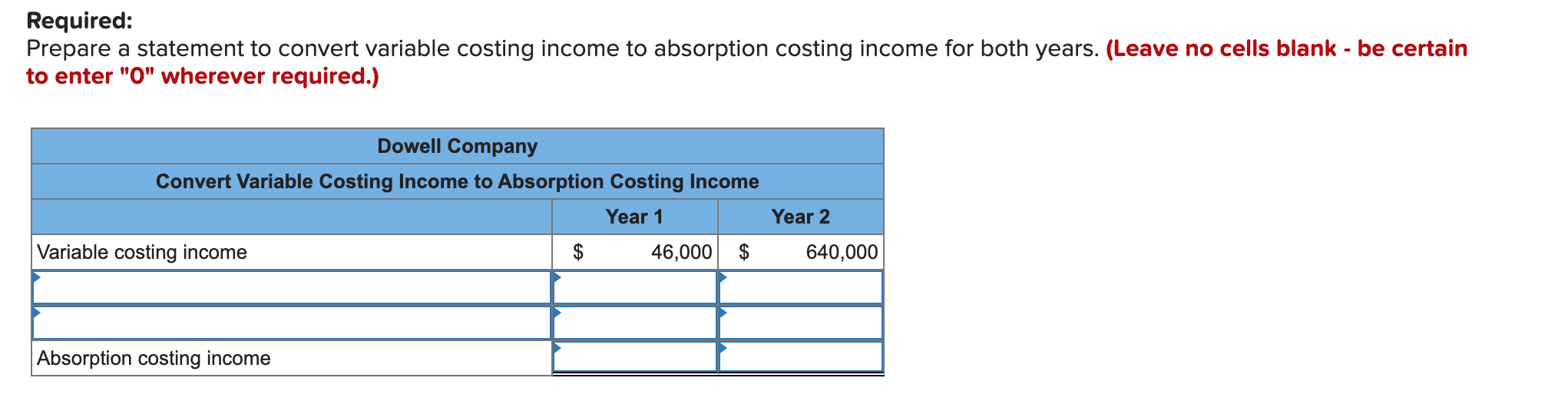 Solved Problem 19 4aa Algo Converting Variable Costing 
