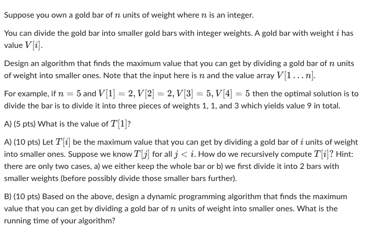 Solved Consider An Array Of Numbers A 1n For 1209
