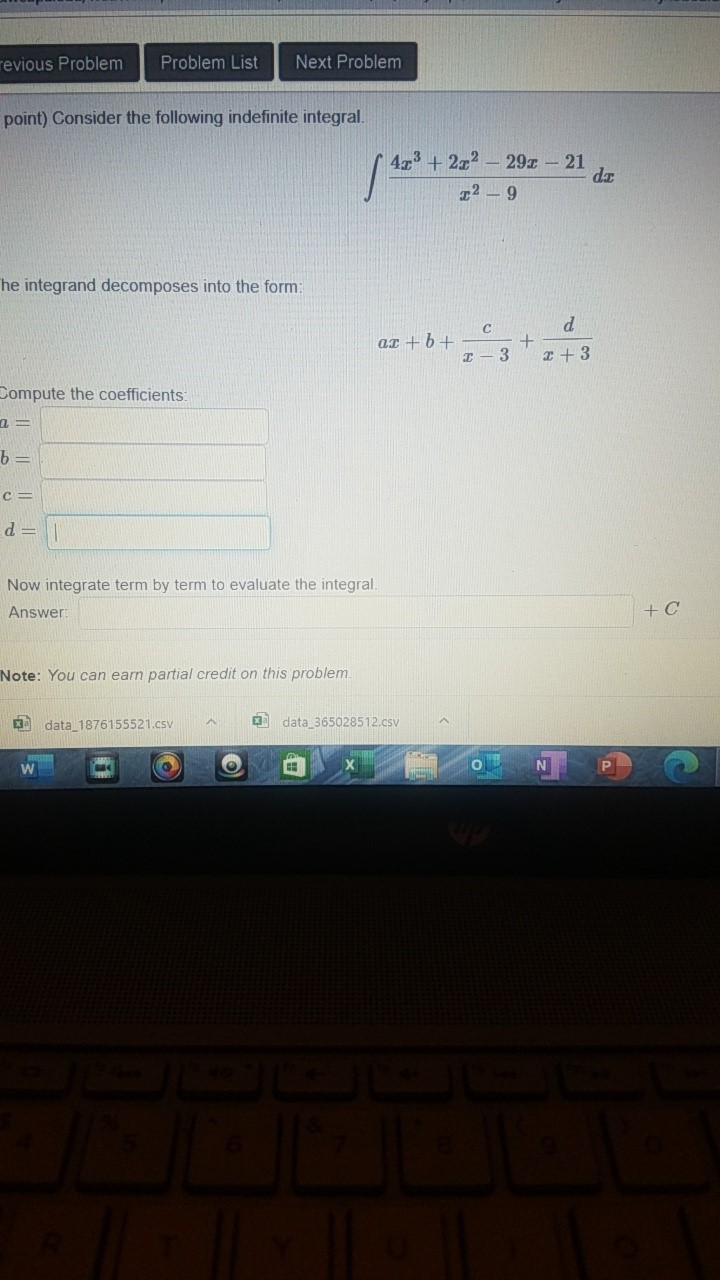 Solved revious Problem Problem List Next Problem point) | Chegg.com