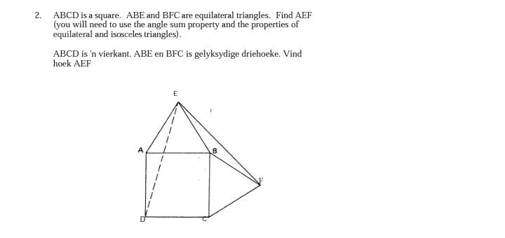 Solved 2. ABCD is a square. ABE and BFC are equilateral | Chegg.com