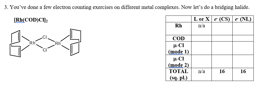 Solved Count the number of electrons in the complex using | Chegg.com
