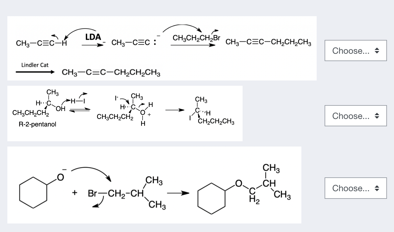 Solved Match the mechanism A: B: C: S-2-iodopentane from an | Chegg.com