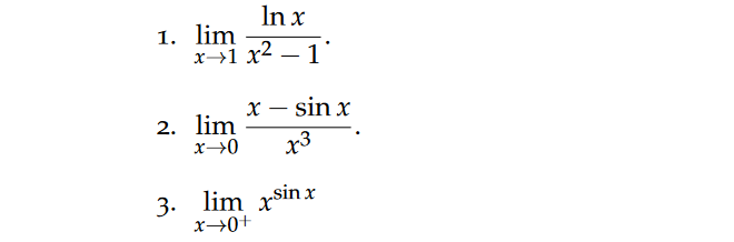 Solved ln x 1. lim x sin x 2. lim x-0x 3 3. lim rsinr | Chegg.com