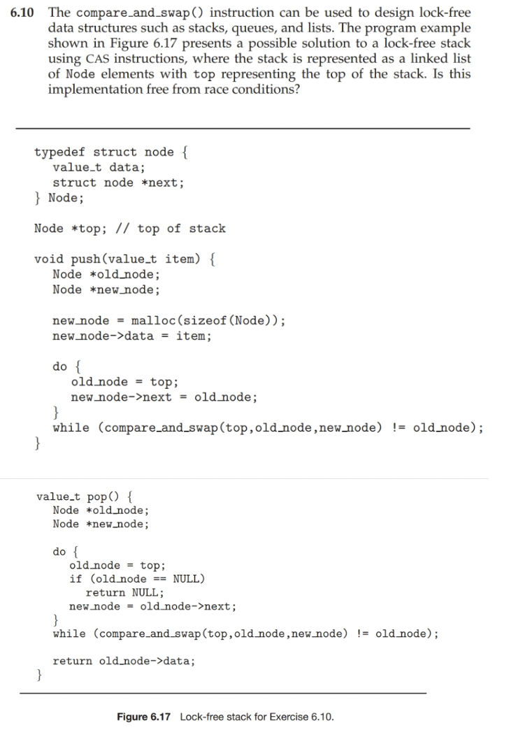 Solved 6.10 The compare_and_swap() instruction can be used | Chegg.com