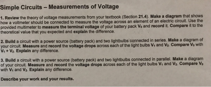 Solved Simple Circuits - Measurements of Voltage 1. Review | Chegg.com