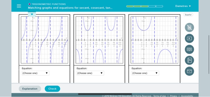 Solved -O TRIGONOMETRIC FUNCTIONS -Matching graphs and | Chegg.com