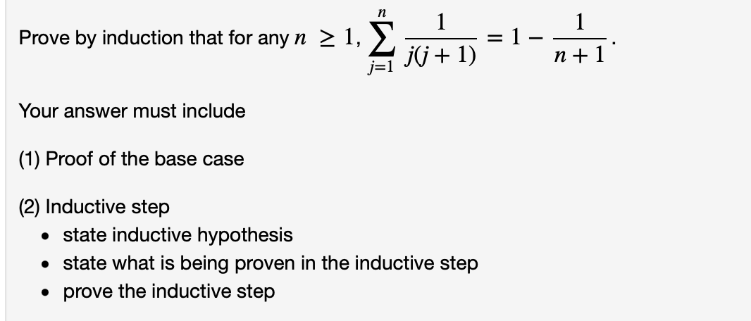 Solved Prove by induction that for any | Chegg.com