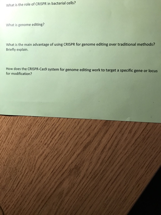 Solved What is the role of CRISPR in bacterial cells? What | Chegg.com