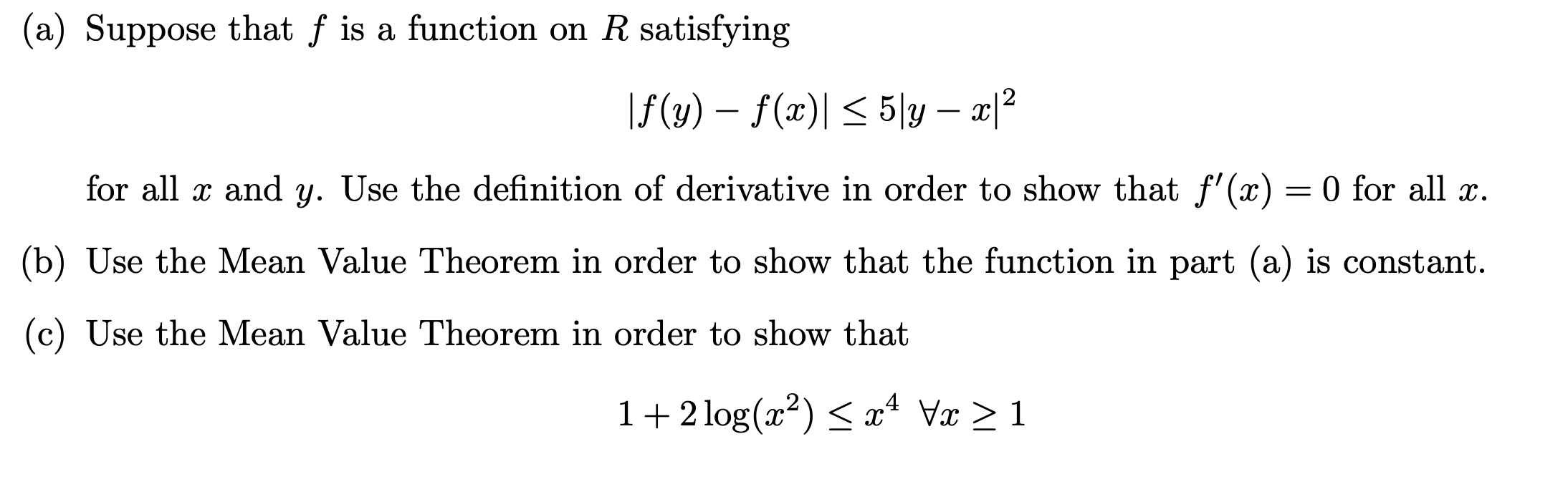 Solved (a) Suppose that f is a function on R satisfying | Chegg.com
