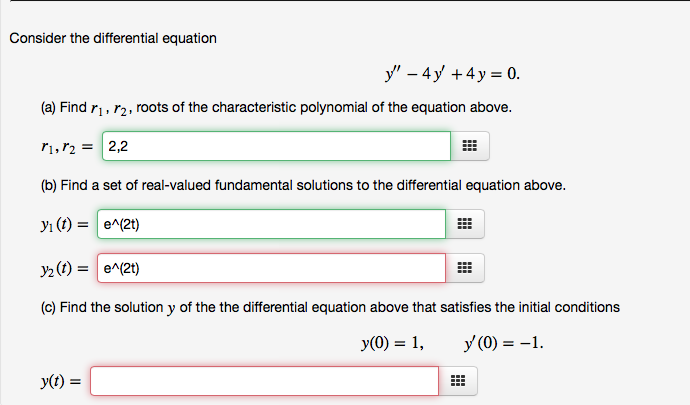 Solved Consider the differential equation (a) Find ri, r2, | Chegg.com