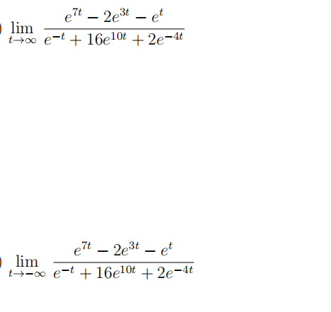 Solved Calculate the following limits by writing them as | Chegg.com