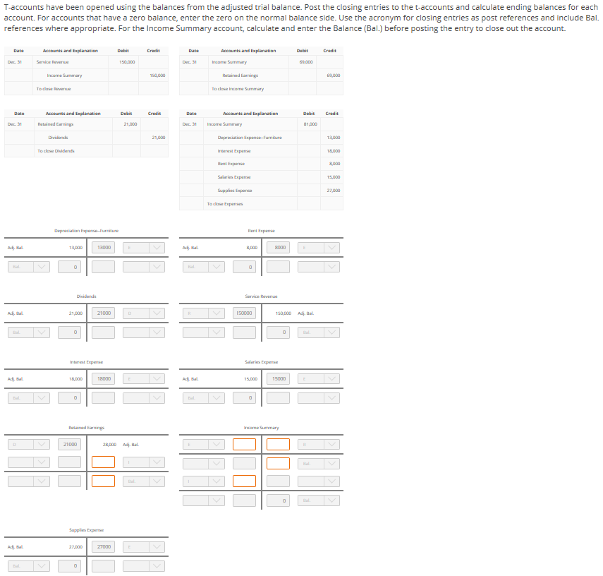 Solved T-accounts have been opened using the balances from | Chegg.com