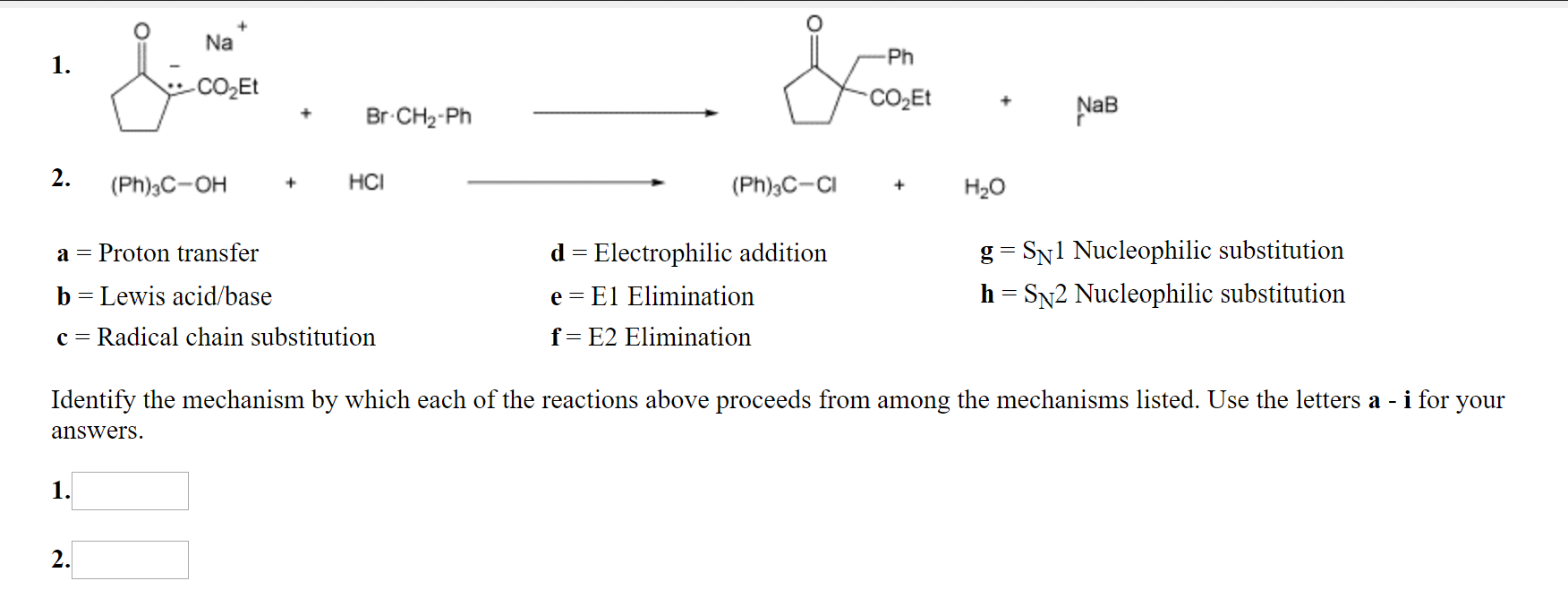 Solved ] Ph 1. Na + -COLET D CO2Et + Br CH2-Ph NaB 2. | Chegg.com