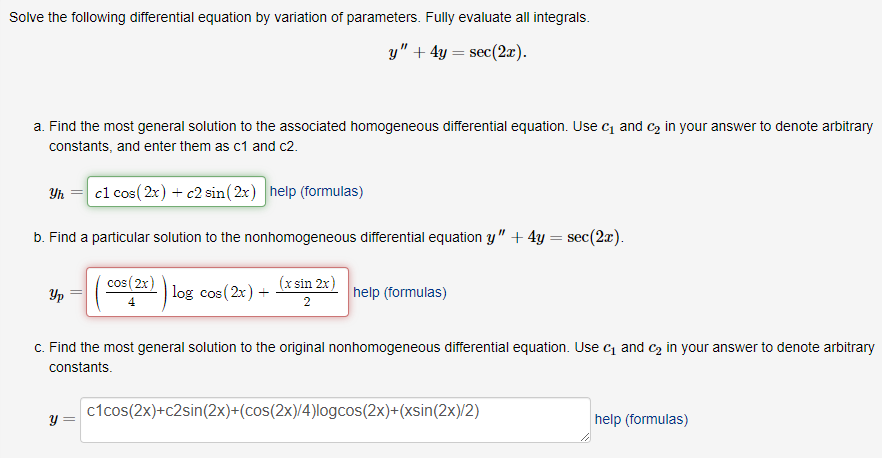 Solved Solve the following differential equation by | Chegg.com