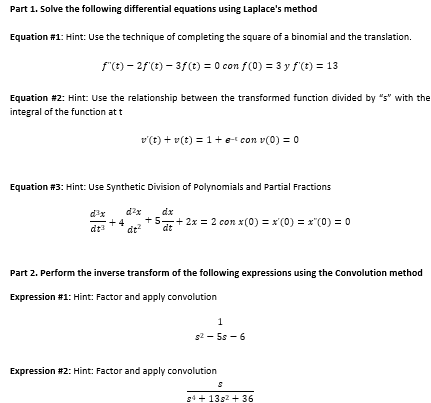 Solved Part 1. Solve the following differential equations | Chegg.com