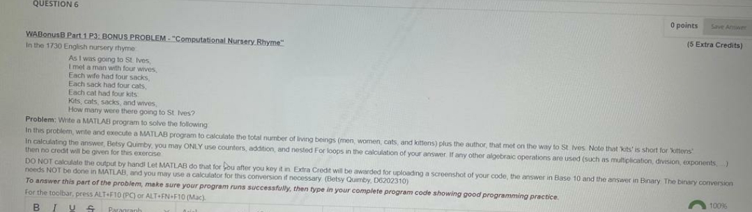 Solved 0 points WABonusB Part 1 P3: BONUS PROBLEM . | Chegg.com