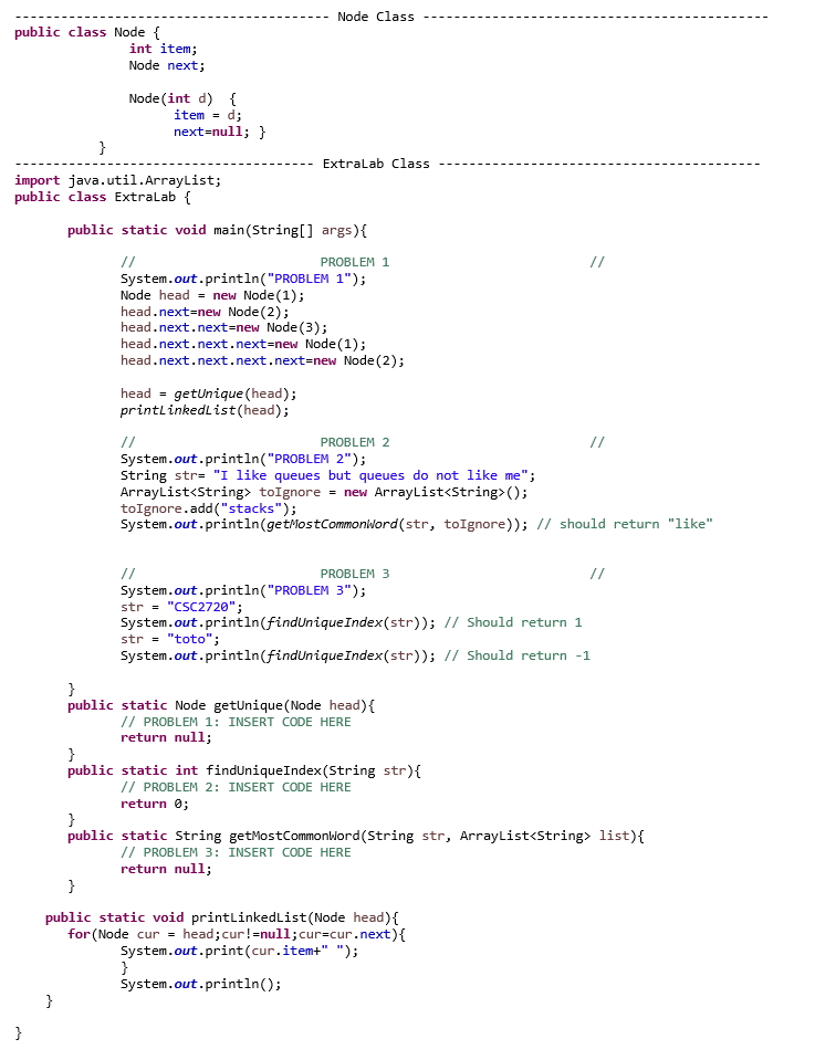 Solved Problem 1 Given a linked list of integers, write a | Chegg.com