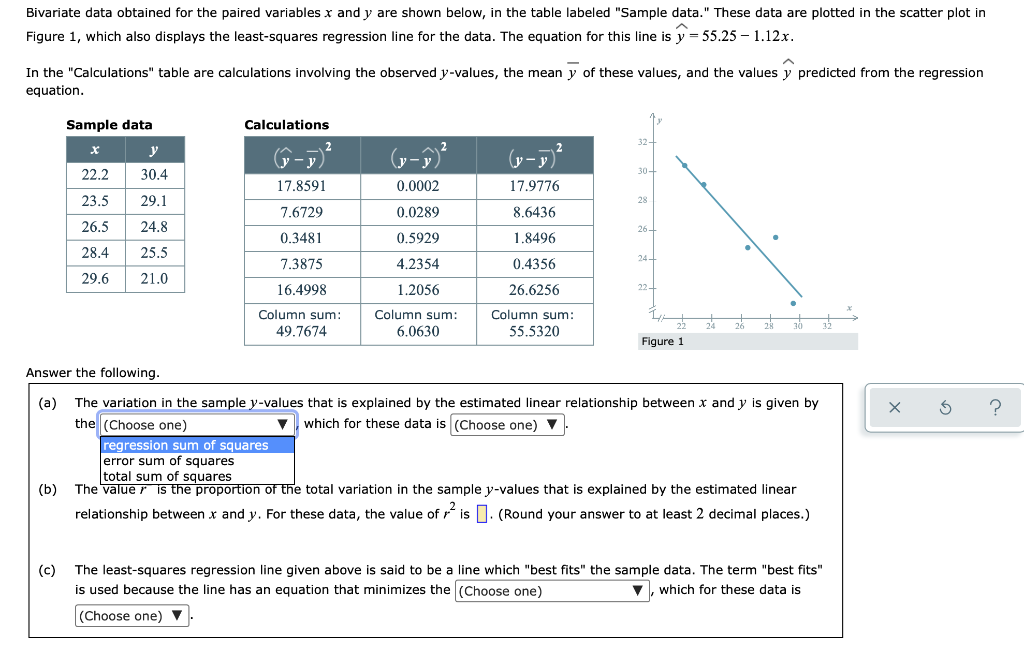 Solved Bivariate data obtained for the paired variables x | Chegg.com