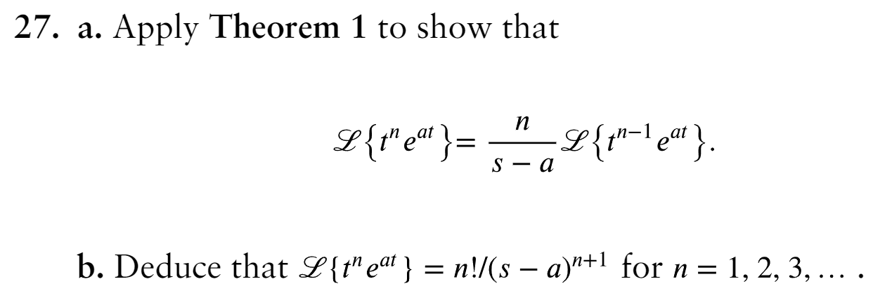 Solved 27. a. Apply Theorem 1 to show that | Chegg.com