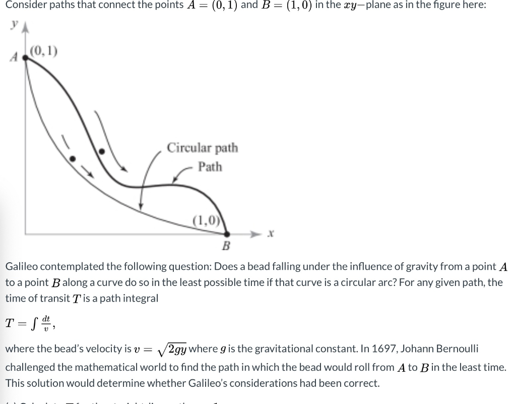 Solved Consider paths that connect the points A = (0,1) and | Chegg.com