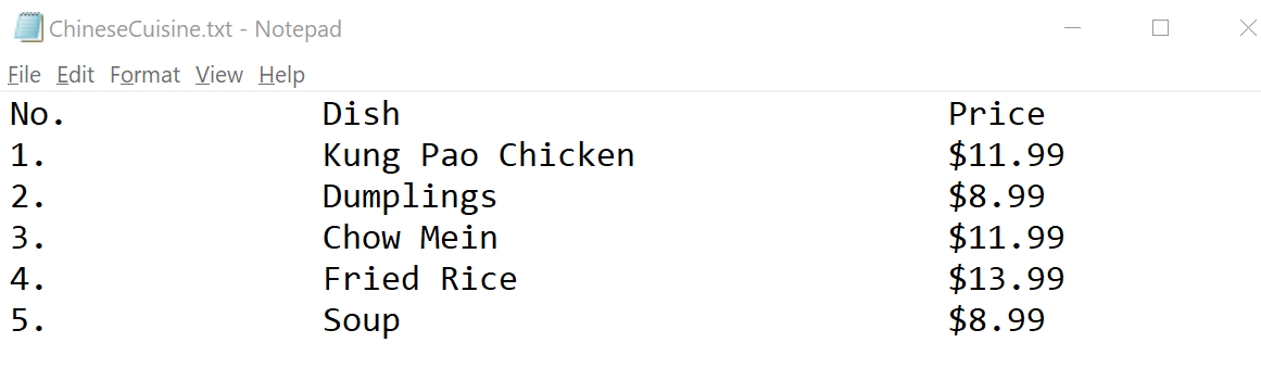 Solved Python Programming Only Write A Food Ordering Chegg