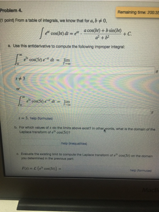 Solved From a table of integrals, we know that for a, b | Chegg.com