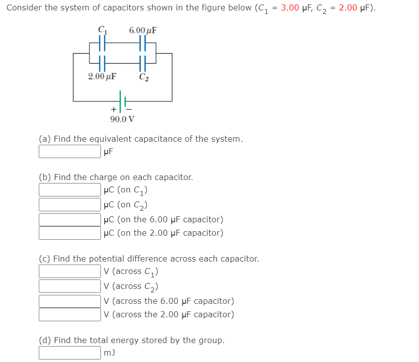 Solved Consider the system of capacitors shown in the figure | Chegg.com