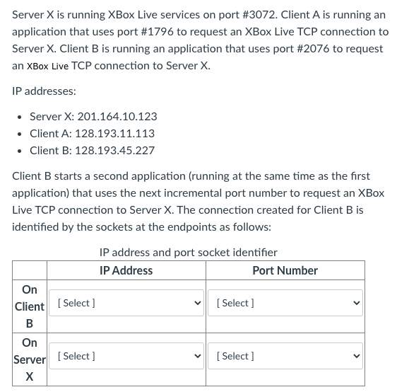 Solved Client B starts a second application (running at the | Chegg.com