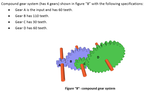 Solved find: For a gear system shown in figure “8”, if the | Chegg.com