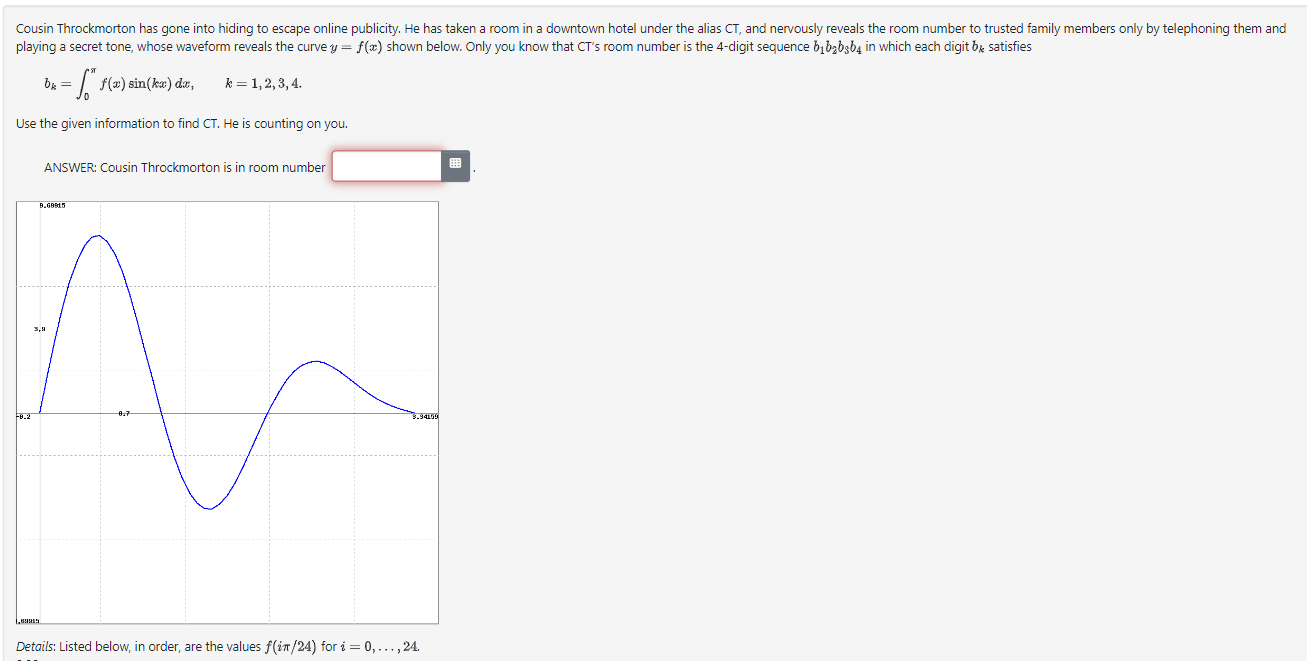 Solved playing a secret tone, whose waveform reveals the | Chegg.com