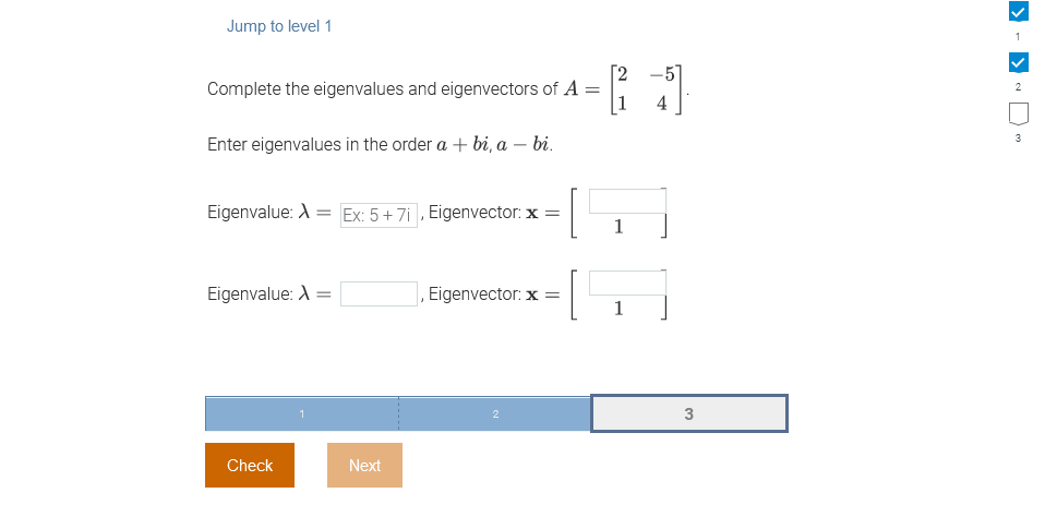 Solved Jump to level 1 Complete the eigenvalues and | Chegg.com