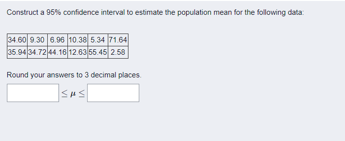 Solved Construct a 95% confidence interval to estimate the | Chegg.com
