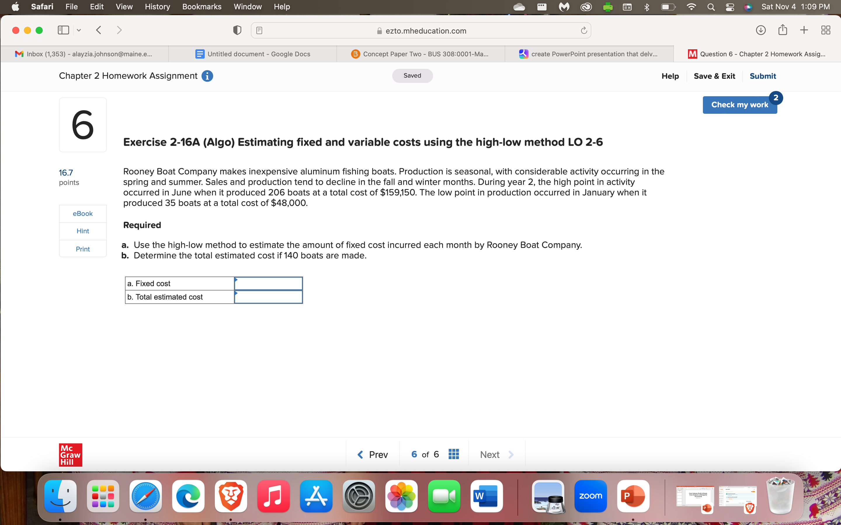 Solved Exercise 2-16A (Algo) Estimating fixed and variable | Chegg.com