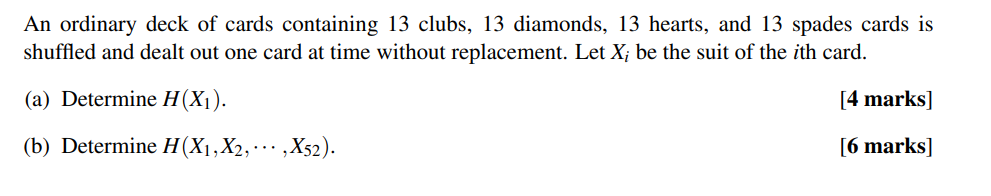 An ordinary deck of cards containing 13 clubs, 13 | Chegg.com