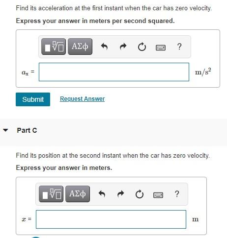 Solved The position of the front bumper of a test car under | Chegg.com