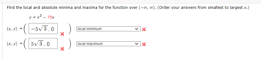 Solved Find the local and absolute minima and maxima for the | Chegg.com