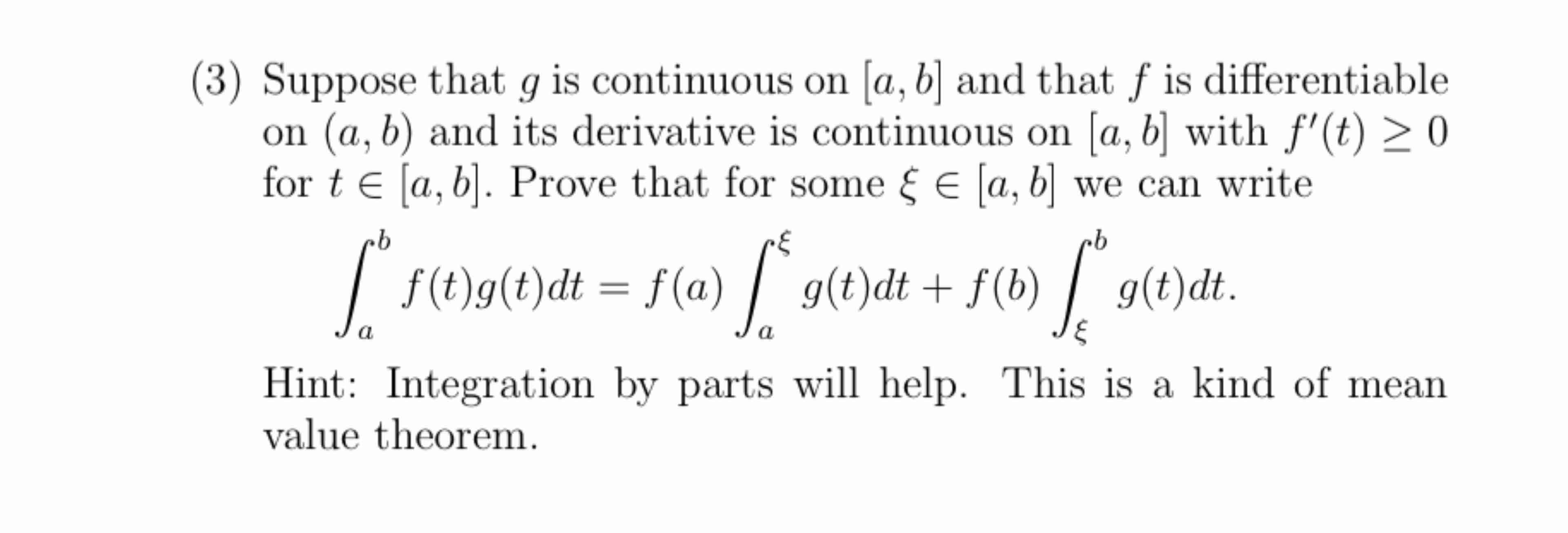 Solved (3) ﻿Suppose that g is ﻿continuous on a,b ﻿and that | Chegg.com