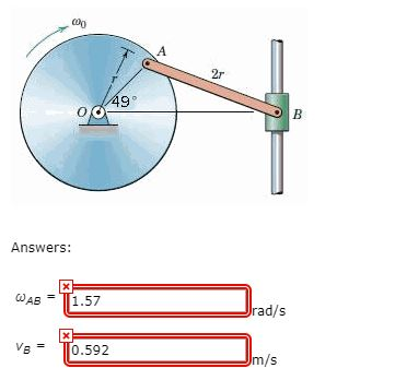 Solved Determine the angular velocity ωAB (positive | Chegg.com