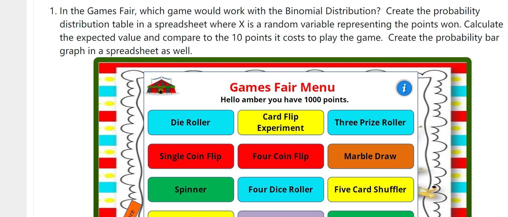 Solved For each of the Games Fair games, suggest an | Chegg.com