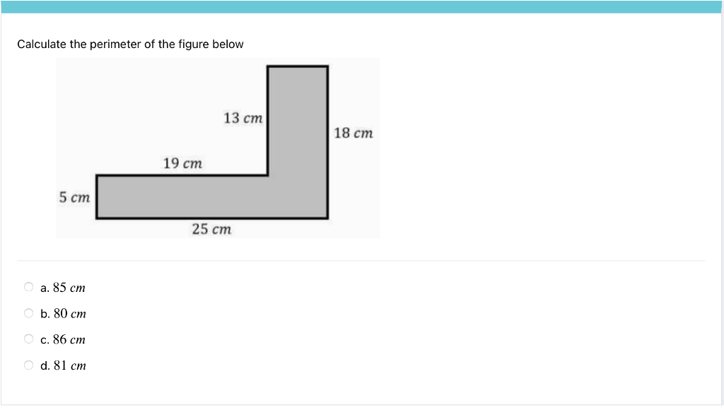 Solved Calculate the perimeter of the figure below 13 cm 18 | Chegg.com