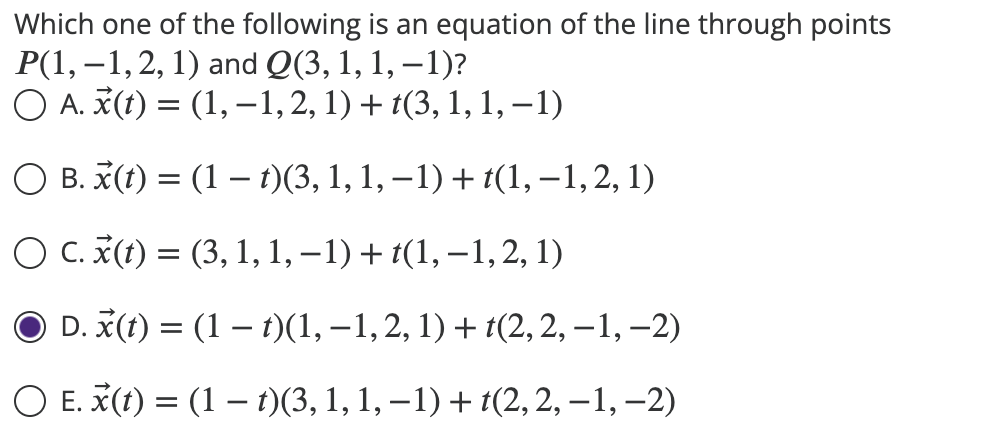 Solved Which one of the following is an equation of the line | Chegg.com