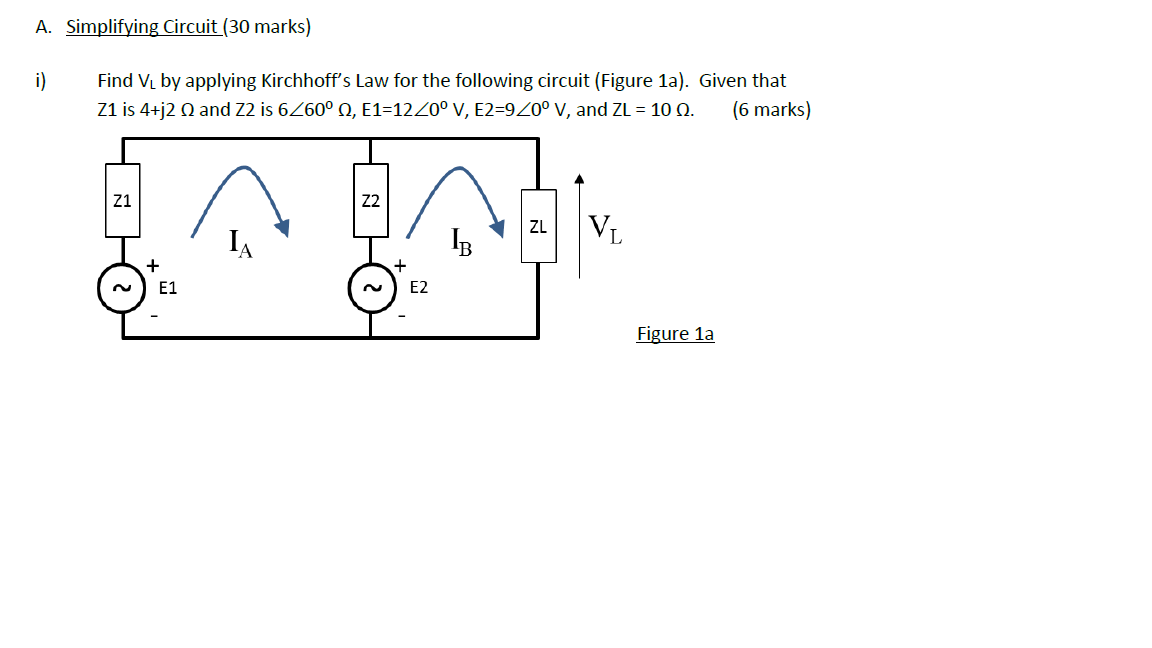 Solved A. Simplifying Circuit (30 marks) i) Find Vų by | Chegg.com