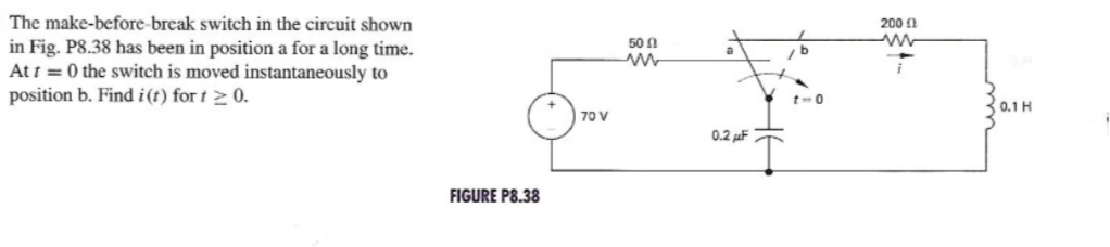 Solved 2002 50 w a The make-before-break switch in the | Chegg.com