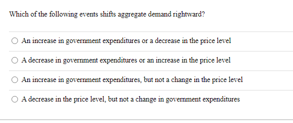 Solved Which of the following events shifts aggregate demand | Chegg.com