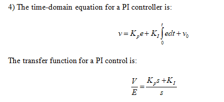Solved 4) The time-domain equation for a PI controller | Chegg.com